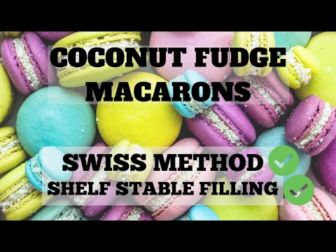 Coconut Fudge Macarons- Swiss method!