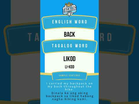 What is "Back" in Tagalog? #speaktagalognow