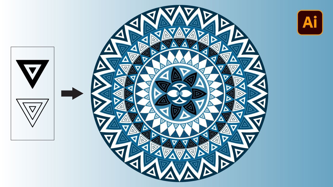 Create Pattern Brushes | Create Mandala using simple triangle brushes | Adobe Illustrator Tutorial