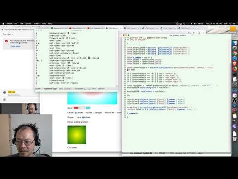 JavaScript live coding a interactive CSS radial gradient generator