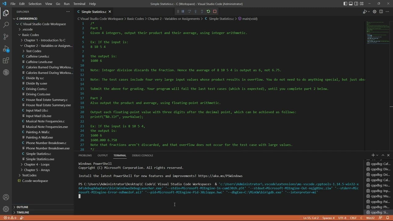 C Lab: Simple Statistics