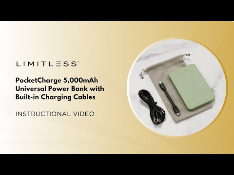 PocketCharge 5,000mAh Universal Power Bank with Built-in Charging Cables: Instructional Video