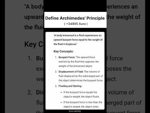 Define Archimedes Principle #science