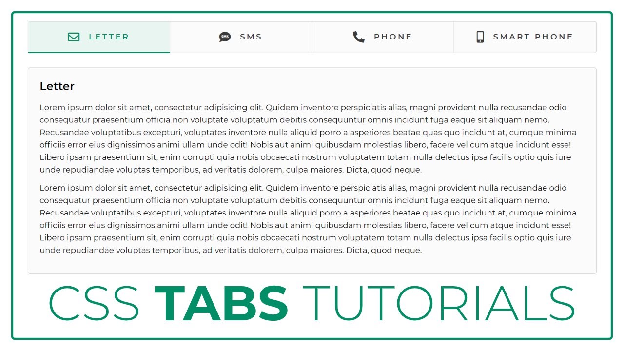 How to create the Tabs using HTML CSS and Javascript -- CSS Tabs Tutorials