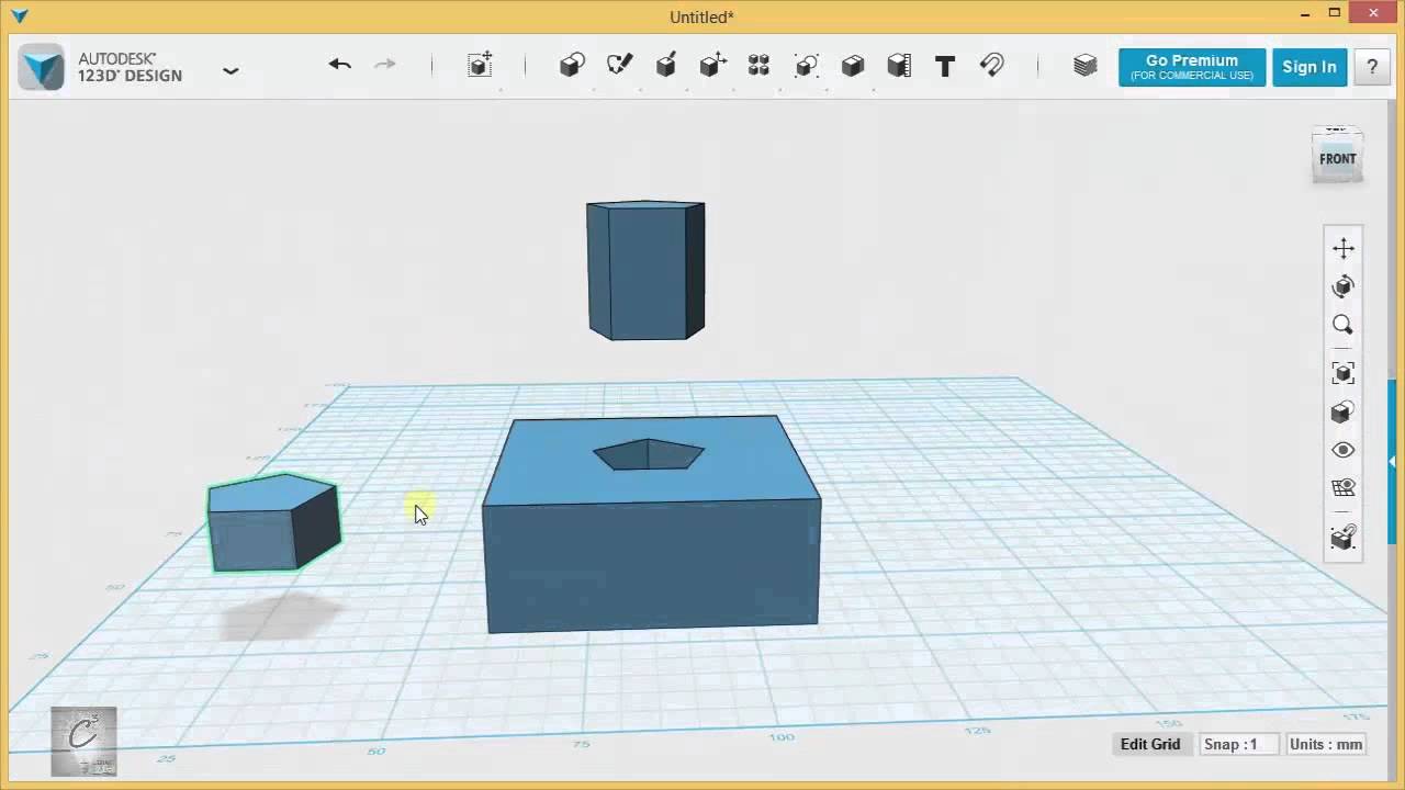 123D Design Tutorial - Basics 6/6 - Combining Sketches with Solids
