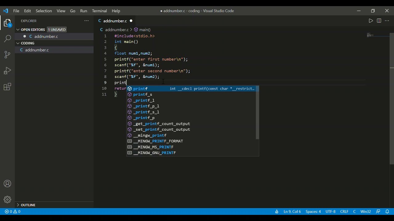 Add two number float type with other person in C programming with source code
