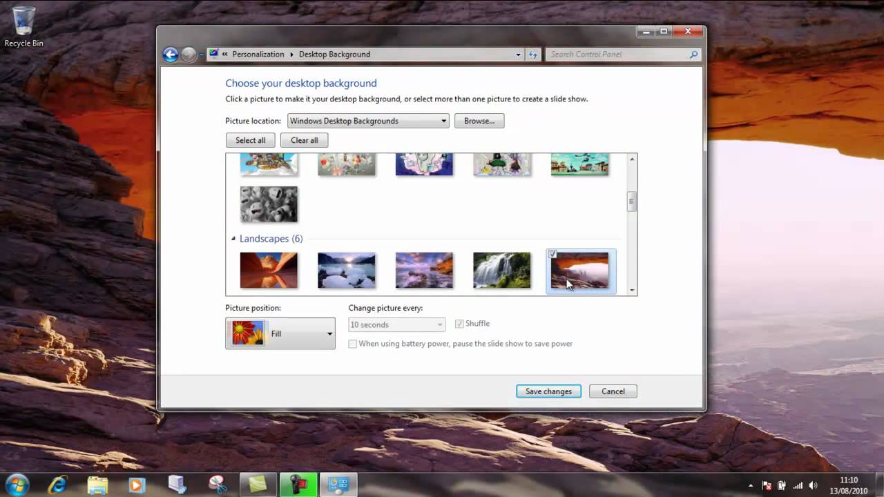 Changing your Windows 7 Desktop Background