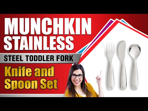 Munchkin Stainless Steel Toddler Fork, Knife and Spoon Set
