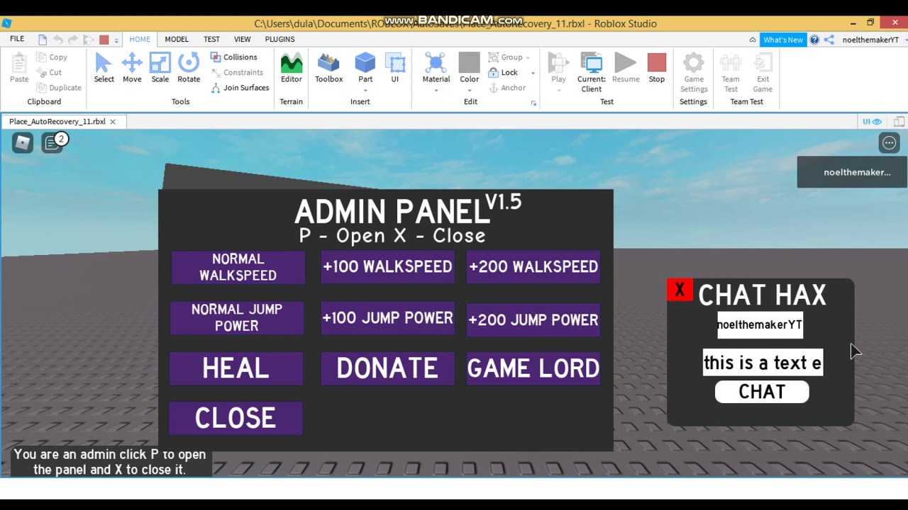 ADMIN PANEL SHOWCASE (ROBLOX STUDIO GUI DESIGN)