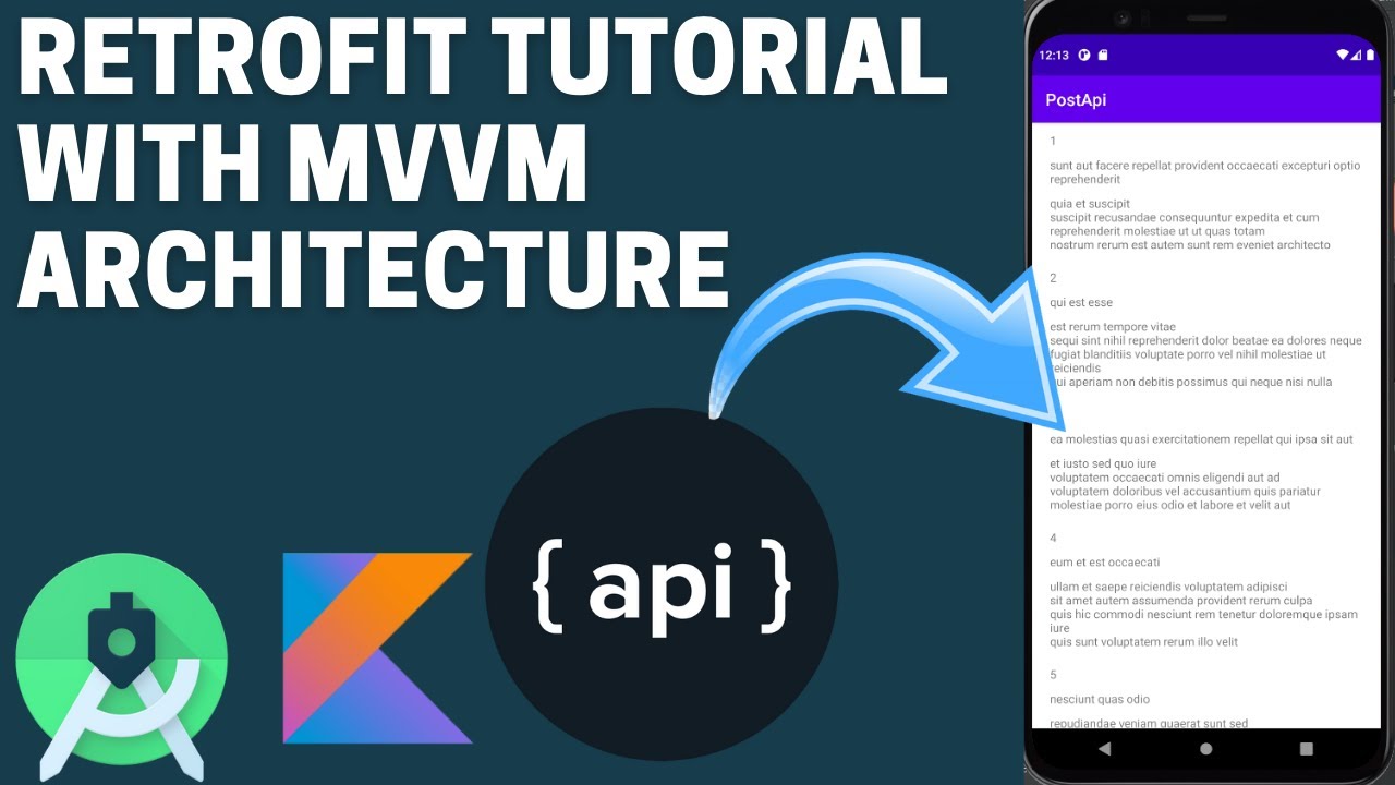 Retrofit Tutorial With MVVM Architecture using Kotlin | Android Tutorial (Source Code)