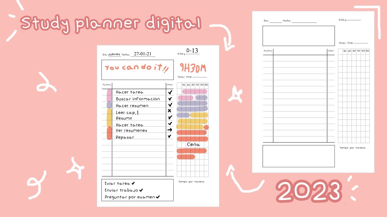 Study Planner Digital 2023 Descargable   Pdf y Power point