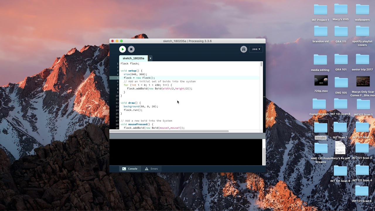 Flocking in Processing