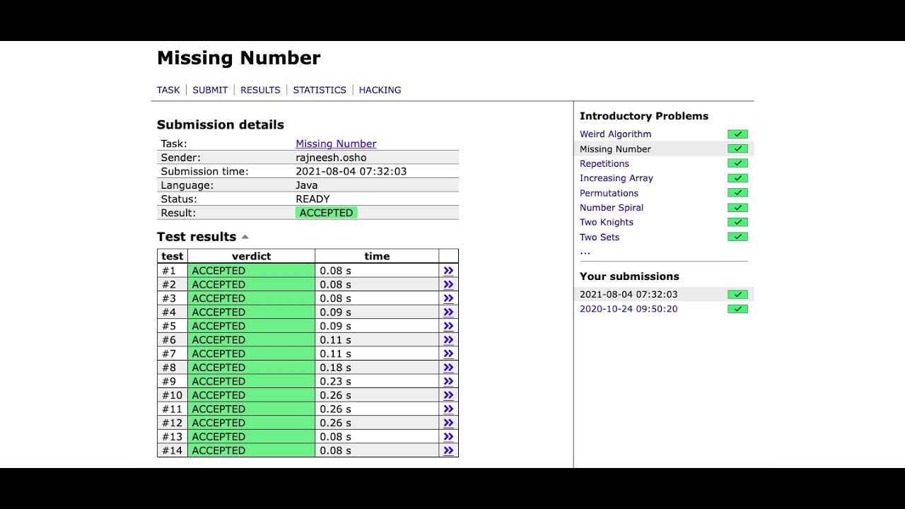 CSES: Missing Number Solution