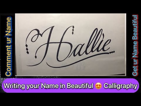 Hallie Name Signature Calligraphy | How to Draw | #mybloopers #asmr #shorts #tiktok #hallie