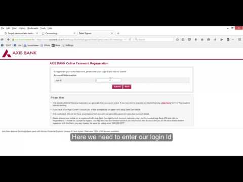 How to reset internet banking password in Axis Bank