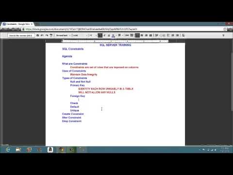 Learn SQL - SQL CONSTRAINTS
