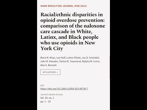 Racial/ethnic disparities in opioid overdose prevention: comparison of the naloxone c... | RTCL.TV