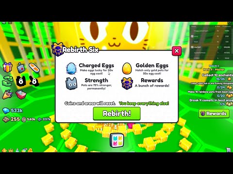 Zone 165 Hatching Eggs & Rebirth 6 after upgrading Eggs - Pet Simulator 99 - Roblox
