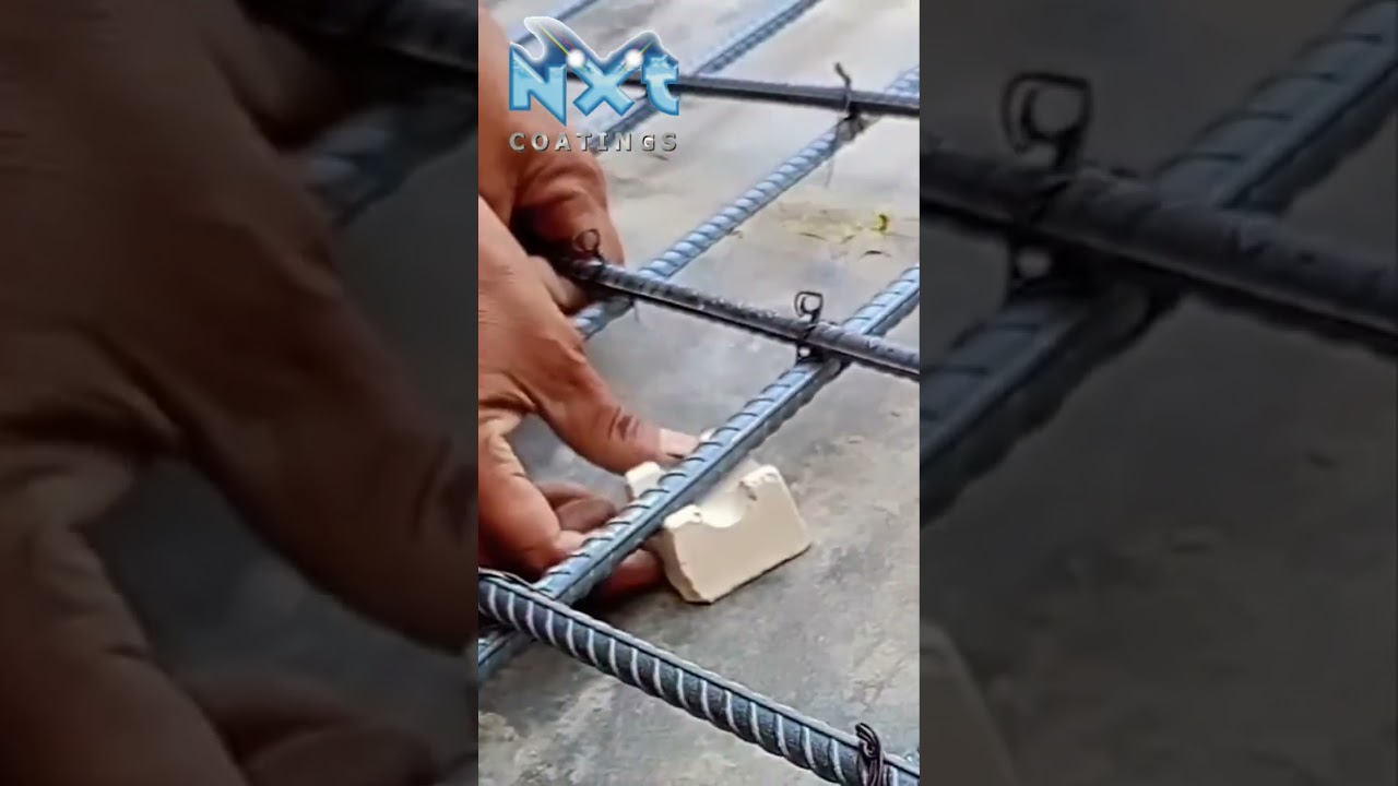 Fiber reinforced Concrete Rebar Cover Spacer Block #nxtcoatings #construction #siteinsights #spacer