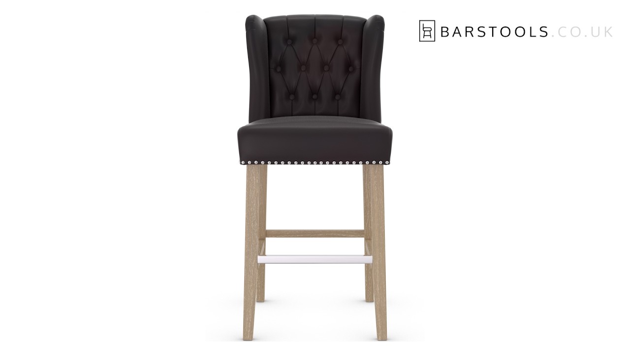 Earl Oak Bar Stool Leather
