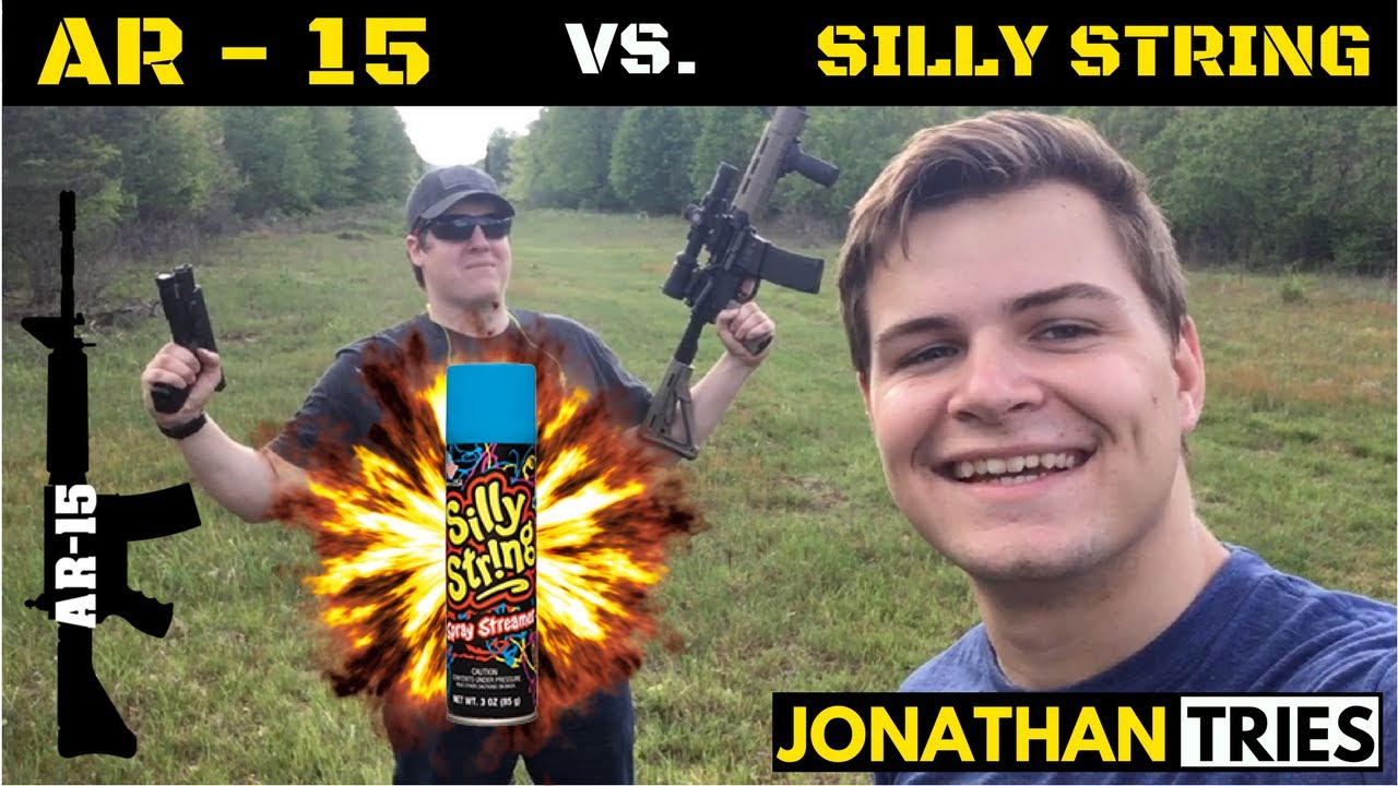 AR-15 VS. SILLY STRING! (P.S. IT EXPLODES)