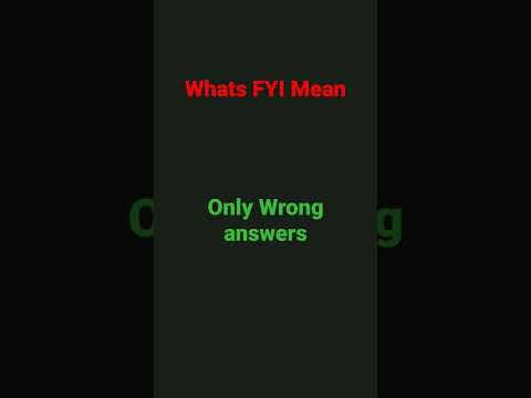Whats FYI mean