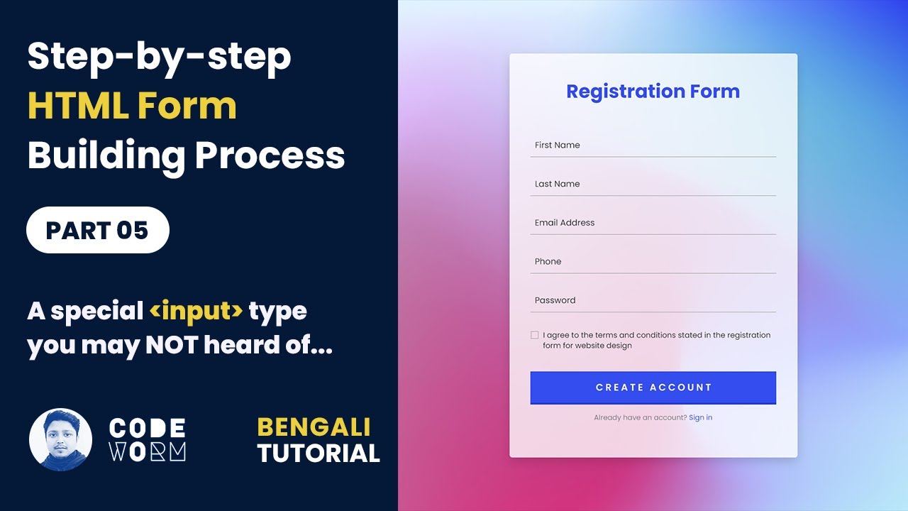 Step-by-step HTML Form Building Process Mastery | Part 05