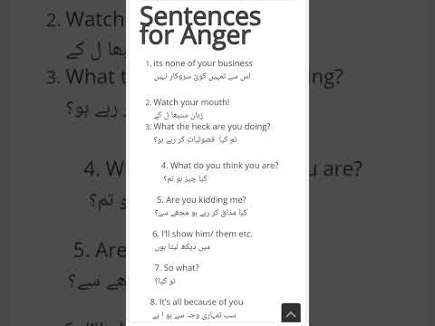 Sentences for anger #shorts #englishtrending #englishtourdu #english #englishgrammarshorts
