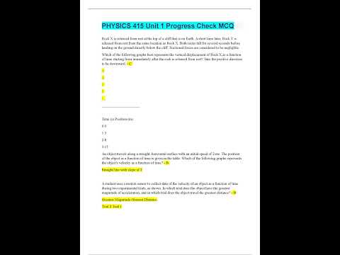 AP PHYSICS UNIT 1 PROGRESS CHECK MCQ ANSWERED CORRECTLY SUMMER 2023 pdf