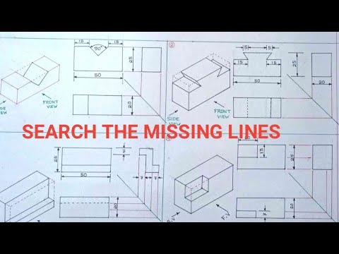 #how to Complete the ortho view's by adding missing lines in Hindi.@Engg drawing Sajal sir. 221