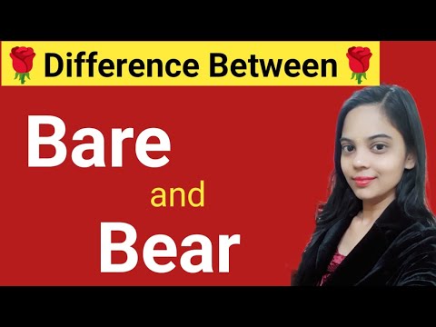 Difference Between BARE and BEAR | Bare and Bear difference in hindi | bare and bear meaning