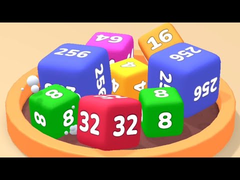 2048 Stack Cube Merge (ASMR Gameplay (Cubes Math, Level Up NumberBlocks Jelly Balls)