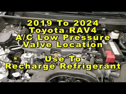 Toyota RAV4 A/C Low Pressure Valve Port Location - Use To Recharge Refrigerant 2019 To 2024 HVAC
