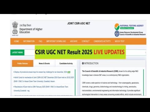 CSIR UGC NET Result 2025 LIVE: Final Answer Key & Cutoff PDF Download Link @csirnet.nta.ac.in