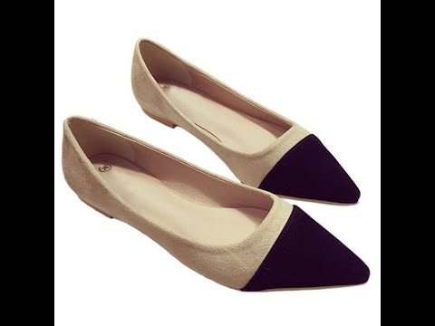 Cuban Heel Ballerinas Celebrity two tone Shoes Womens Vintage ballet Flats SF37