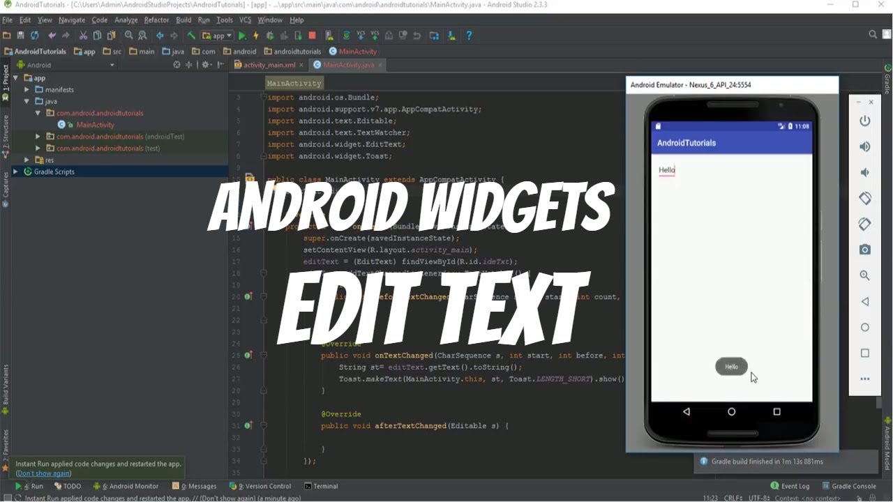 Android Widgets Part 2 - EditText