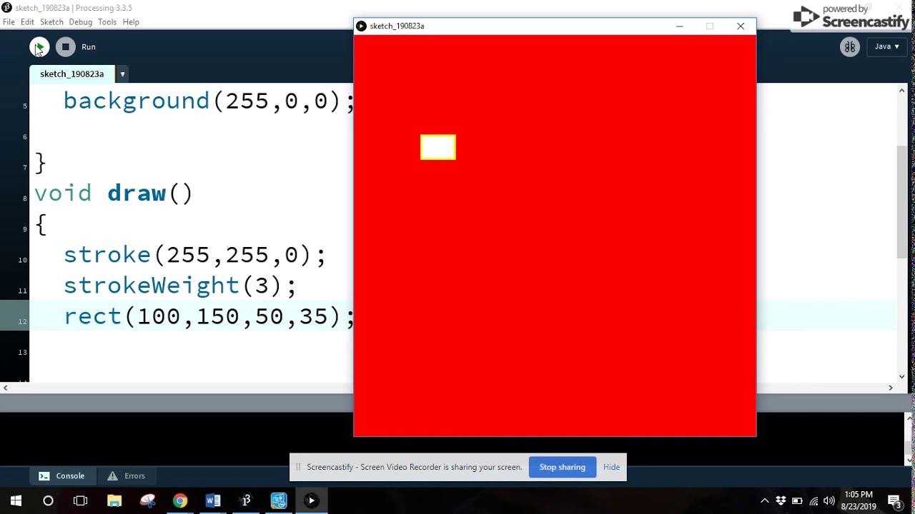 Processing Tutorial #3: Drawing a Rectangle