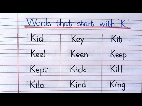 50+ Words That Start With ' K '| ' K ' Letter Words|