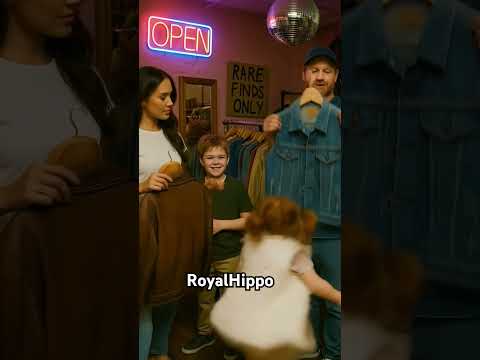 Prince Harry and kids in a Thrift store #thrift #clothes #fun #cute #dressup #family #shopping #shop