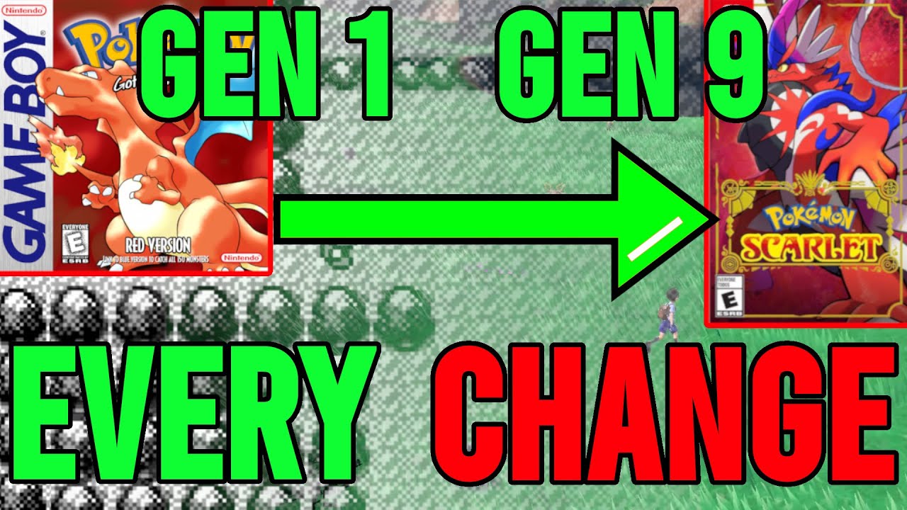 EVERY Change Between EVERY Generation of Pokemon Games!! (PART 1) #pokemon