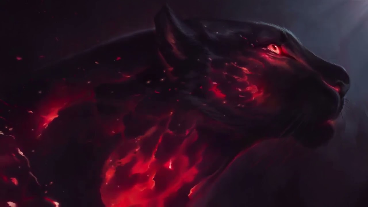 Panther Black Flames Wallpaper 4k