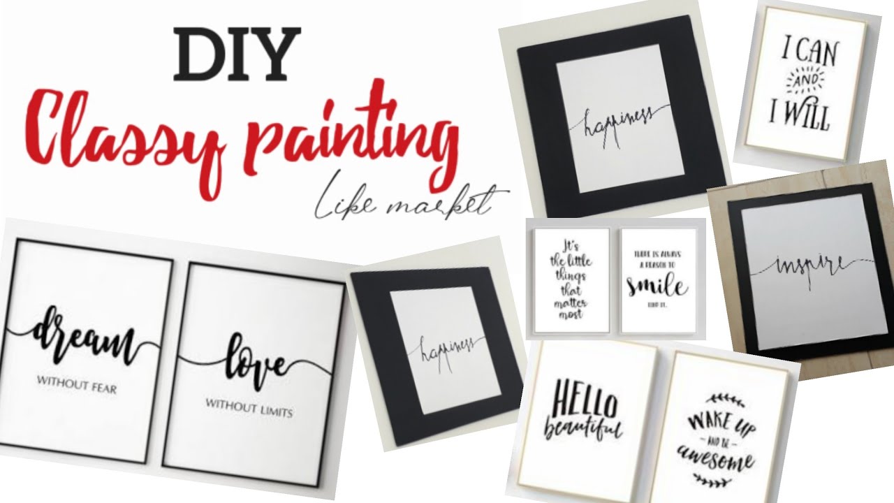 DIY Quotes Paintings Like Market || Super Easy Cardboard DIY || HOME DECOR