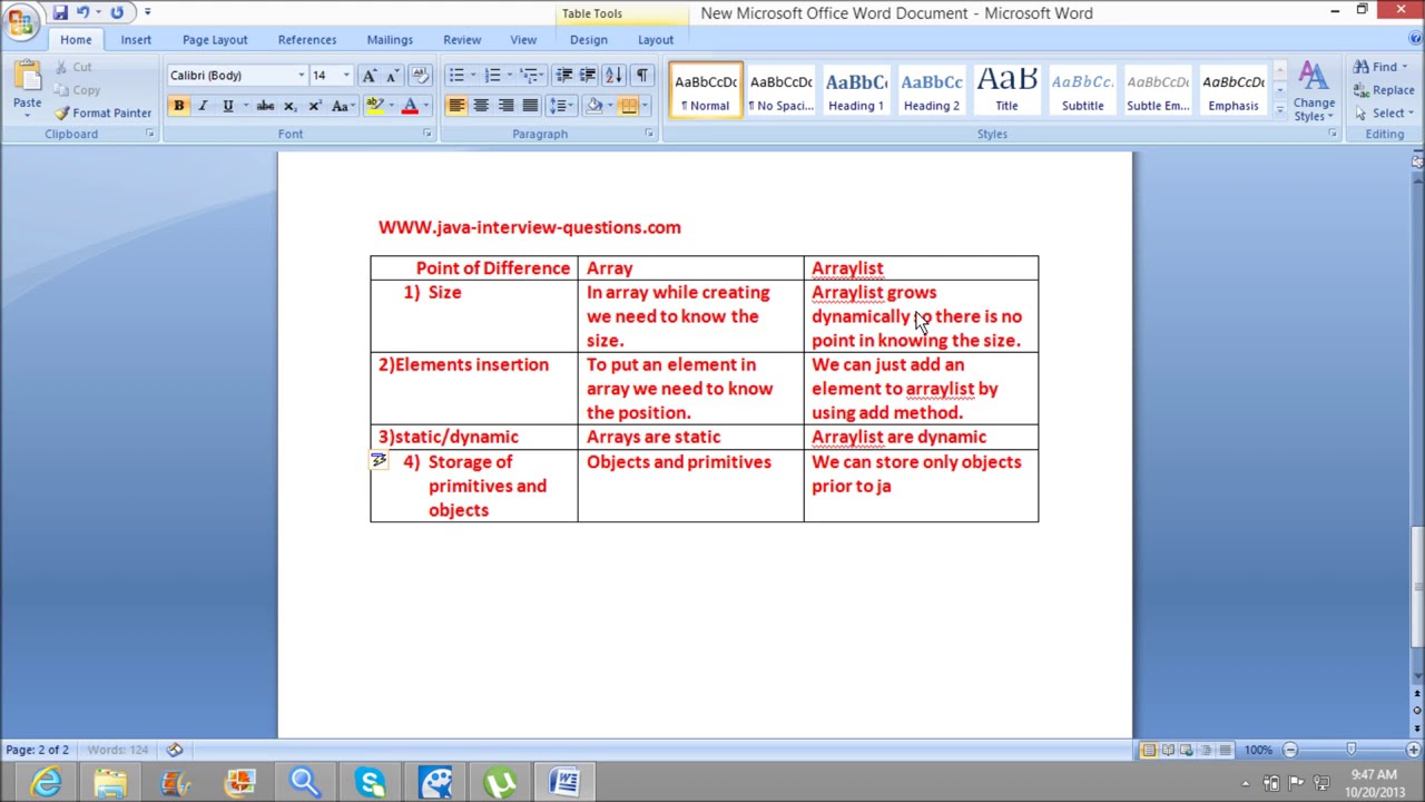09 Core Java Tutorials Differences between Array and ArrayList in java