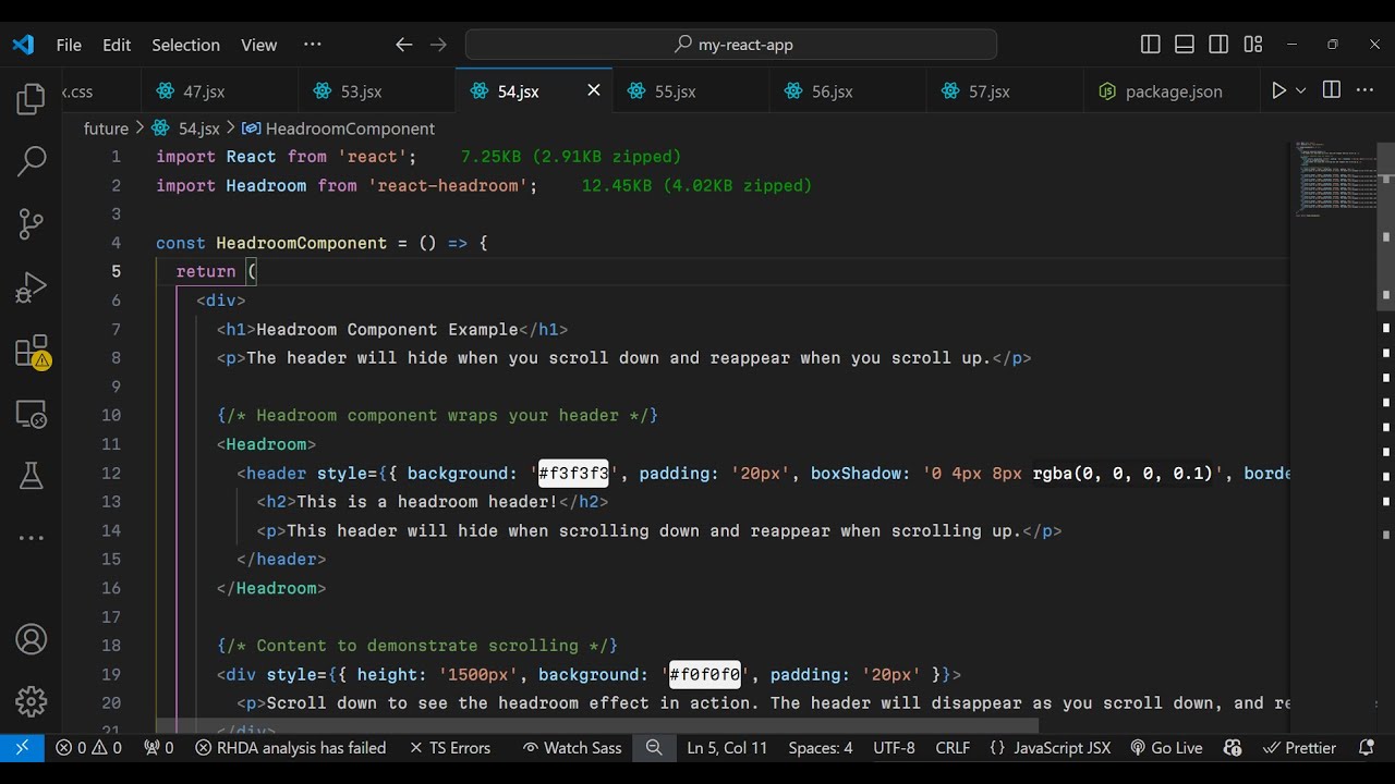 Build a React.js Sticky Header or Image Element on Scroll in Browser Using JSX