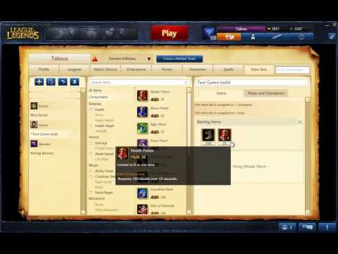 Creating a custom item build in League of Legends