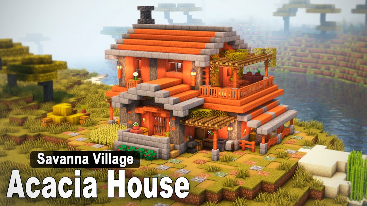 Minecraft: How to build an Acacia House | Tutorial Savanna House ...