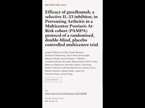 Efficacy of guselkumab, a selective IL-23 inhibitor, in Preventing Arthritis in a Mul... | RTCL.TV