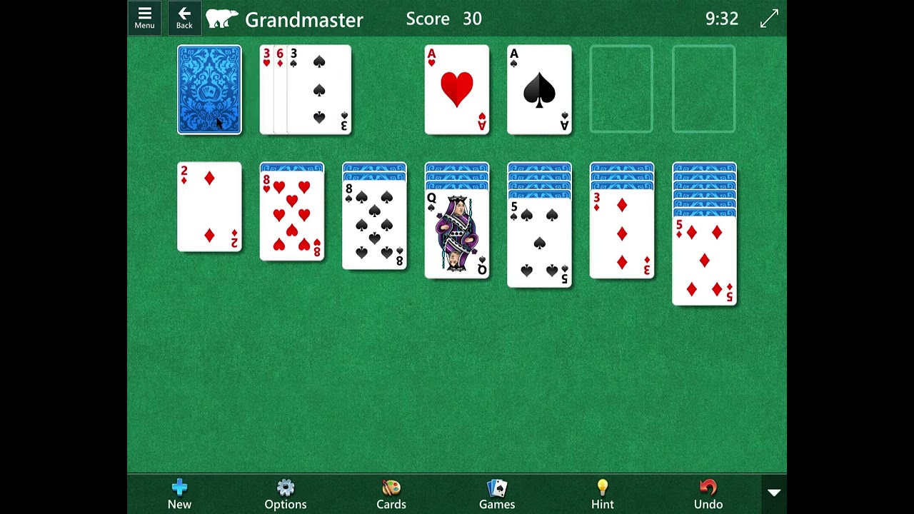 Hit unsolvable Microsoft Solitaire Collection Klondike Classic Game at Grandmaster level.