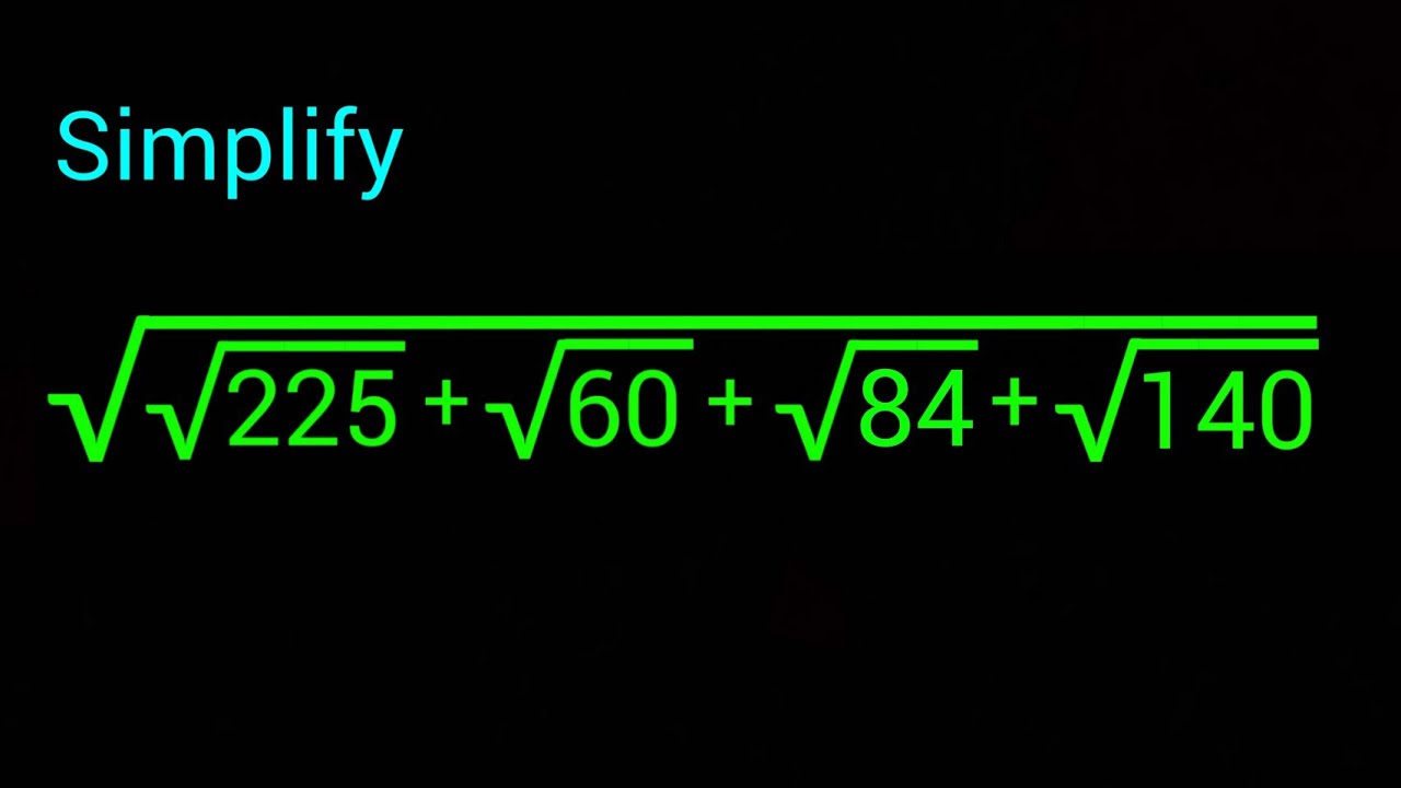 A Nice Square Root Math Simplification Problem
