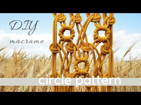 DIY macrame wall hanging tutorial: loop and circle pattern, modern macrame, wall decorating ideas